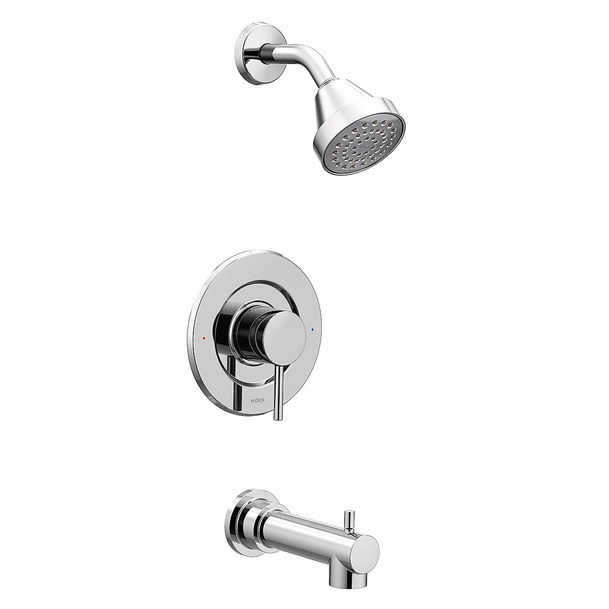 Moen Align Chrome Eco-Performance Posi-Temp Pressure Balancing Modern Tub and Shower Trim Kit, Featuring Shower Head, Lever Handle, and Tub Spout, Valve Required, T2193EP