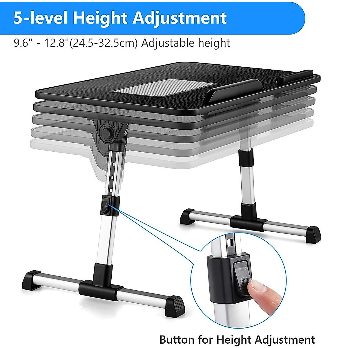 BoxWave Stand and Mount Compatible with Lenovo LOQ 16" Intel (RTX 4050) - True Wood Laptop Bed Tray Stand, Desk for Comfortable Work in Bed. - Jet Black