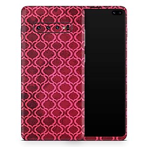 DesignSkinz Deep Fuschia Oval Pattern Protective Vinyl Decal Wrap Skin Cover Compatible with The Samsung Galaxy S20 (Screen Trim & Back Glass Skin)