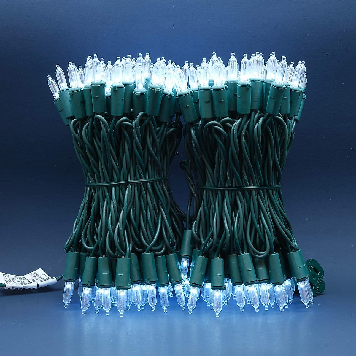 SWEET SHINE 200 Count Cool White LED Christmas Lights, 66 ft Green Wire UL Certified Commercial Grade LED Holiday String Light Set (Cool White)