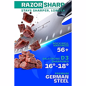 Dalstrong Guardian Chef Knife - 8 inch - Gladiator Series Elite - Ergonomic Design - Razor Sharp - Forged High Carbon German Steel - Full Tang - w/Sheath