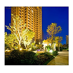 GLW 20W LED Landscape Lights 12V~60V AC/DC Flood Light Warm White 3000K Waterproof Garden Yard Path Lights Walls Trees Flags Outdoor Spotlights with Spike Stand (4 Pack)