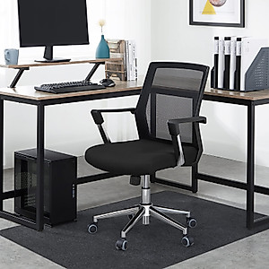 CELION Edging Office Chair Mat for Hardwood & Tile Floor, 55"x35" Computer Gaming Rolling Chair Mat, Under Desk Low-Pile Rug, Large Anti-Slip Floor Protector for Home Office (Dark Grey, 55" x 35")