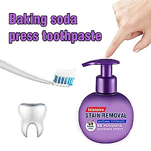 Baking Soda Toothpaste Teeth Whitening Toothpaste Natural Fluoride-Free Intensive Stain Removal Whitening Toothpaste Strong Power Cleaning Fight Bleeding Gums Press Toothpaste(Passion Fruit)