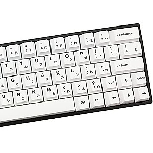 GTSP 135 Japanese White Keycaps Cherry Profile DYE-Sub with 6.25U/6U Space Bar for MX Switches TKL ALT 65% Fullsize Gaming Keyboards Minimalist