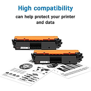 17A HP Toner Cartridge - Compatible 17A CF217A Toner Cartridge Replacement for HP 17A CF217A Toner Compatible with Laserjet Pro M102w M130nw M130fw M130fn M102a M130a Toner Printer (2 Black)