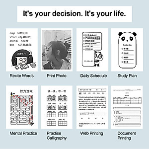 NIGRITY Poooli L1 Mini Portable Inkless Printer 203DPI Bluetooth Connection for Journal Crafts Travel Photos for Mobile Phone with 1 Roll Paper 57 * 30mm Pink