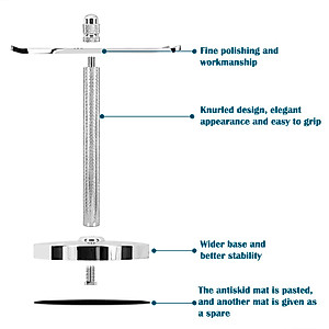 CHARMMAN Safety Razor and Shaving Brush Stand, Extra Wide Openings, Wider Base, Manly Look