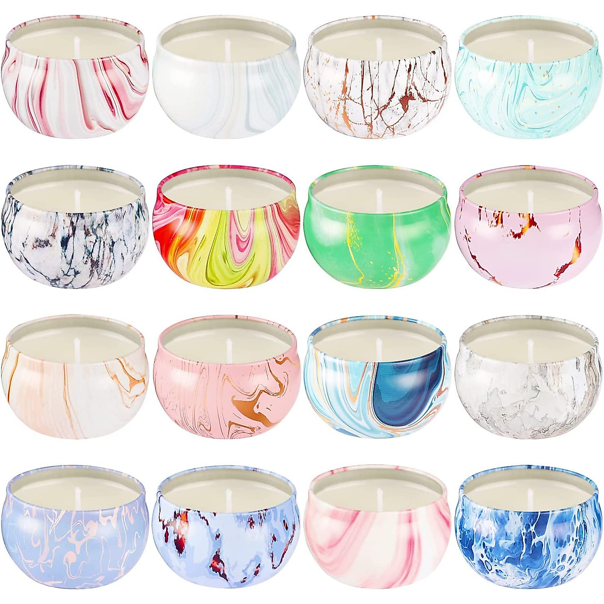 Bauhinia 16 Pack Scented Candles Soy Wax Tin Candles, Natural Fragrance Candles for Stress Relief and Aromatherapy Candles