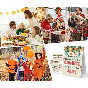 Christmas Gingerbread Baby Shower Decorations,Guess How Many,Baby Shower Game,Bridal Shower Candy,Christmas Baby Shower,Halloween Party Supplies,1 Sign & 50 Guess Cards-D9