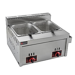 Deep Fryer with Temperature Control, Deep Fryers with Baskets, Commercial Gas Deep Fryer, for Restaurant Kitchen