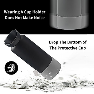 TFQXA1Z 4 Pack Silicone flask Boot, Protective Silicone Boot for 12oz - 40 oz, BPA Free Anti-Slip Water Bottle Sleeve for Stl Cup Accessories (Black)