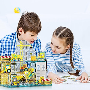 PicassoTiles STEAM Idea Book - 230 Pages of Magnet Tiles Building Block Creation Ideas Installation Instruction Toy Difficulty Guide Indicator Learning Book Brain Development for Kids Age 3+