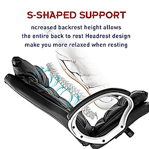 CLATINA Computer Desk Chair with Wheels and Padded Arms, Ergonomic PU Leather Swivel Home Office Chair with Double Seat Cushion, Adjustable High Back Comfort Executive Office Chair (Black)