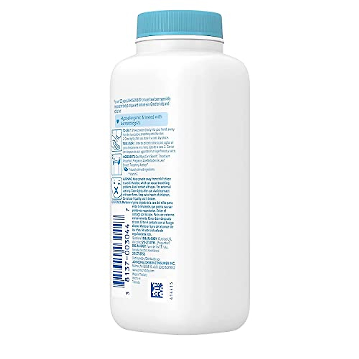 Johnson's Baby Powder with Naturally Derived Cornstarch Aloe & Vitamin E, Hypoallergenic 15 Ounces (Pack of 3)