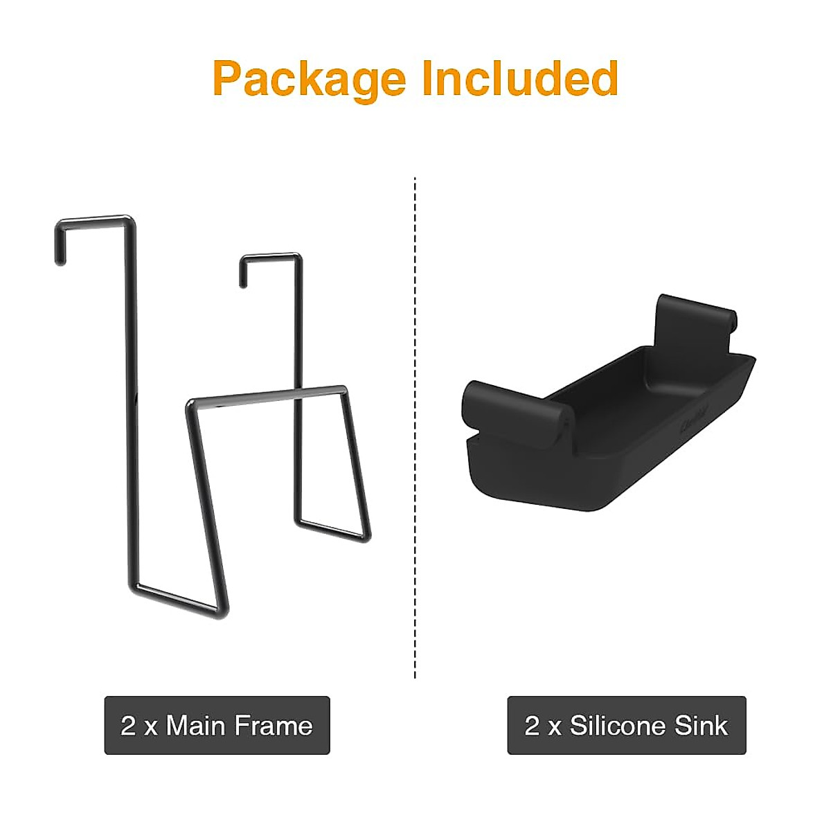 SOPHICO Slow Cooker Lid Holder for Cooking, Hand Free Pot Lid Organizer Fits Most Slow Cookers, Stainless Steel Pot Lid Rack with Silicone Sink Keeps Countertop No Mess (Black, 2 Pack)