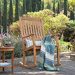 Cambridge Casual Wooden Arie Patio Porch Rocking Chair for Outdoor, Single Item/Natural Teak