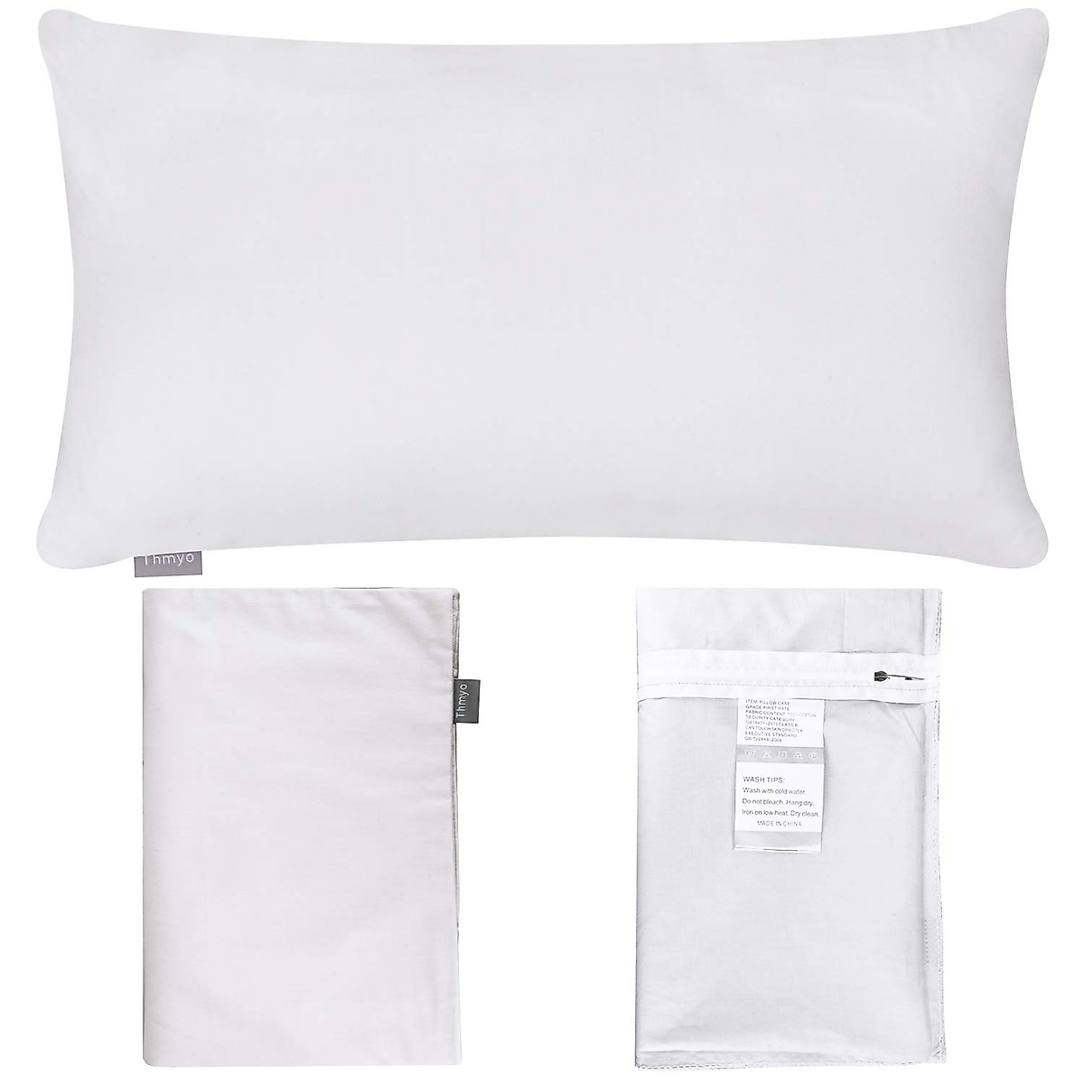 8-Pack 100% Cotton Comfortable Solid DIY Decorative Throw Pillow Case for Christmas Halloween Couch Sofa (4-Pack White and 4-Pack Black)