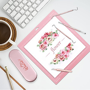 Whaline 4 Pieces Cutting mat for Cricut with 4 Pieces Craft Adhesive Vinyl Tool Weeding Paper Craft Tool Kit for Crafts Quilting Sewing Arts Silhouettes Cameos Lettering Scraper Hook Spatula Tweezers