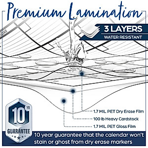 Large Dry Erase Calendar for Wall | Large Wall Calendar Dry Erase Monthly | 24x36 & 36x48 | Dry Erase Calendar Board for Wall | Whiteboard Calendar | Calendar Whiteboard | White Board Calendar Dry Erase for Wall