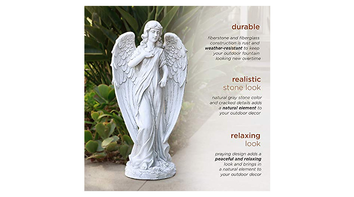 Alpine Angel Statue - Elegant Garden Decor, 31-Inch