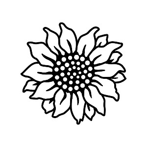 Vinyl Wall Art Decal - Sunflower - 22" x 22" - Flower Shape Trendy Inspirational Minimal Sticker for Bedroom Home School Kids Room Work Office Living Room Store Decor (Black)