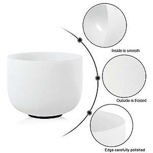 CVNC 432HZ Set of 3 PCS 8"C+10"F+12"D Note Frosted Quartz Crystal Singing Bowl with Carry Case Bag