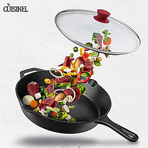 Glass Lid - 12"-inch/30.48-cm/308mm - Compatible with Lodge - Fully Assembled Tempered Replacement Cover - Oven Safe for Skillet Pots Pans: Universal for all Cookware: Cast Iron, Stainless, Non-Stick