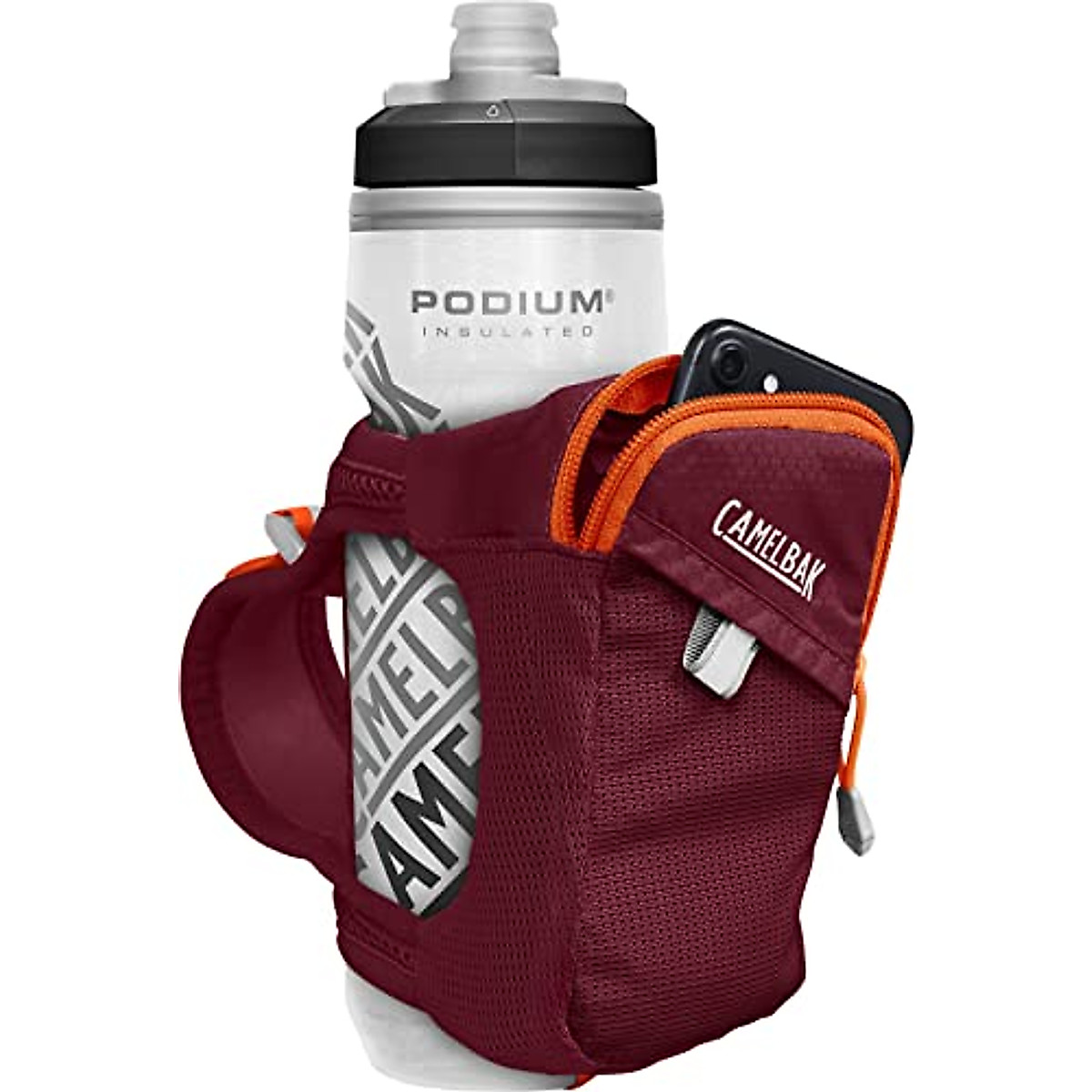 CamelBak Quick Grip Chill Handheld, 21oz., Burgundy/Hot Coral