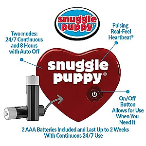 Original Snuggle Puppy Heartbeat Stuffed Toy for Dogs - Pet Anxiety Relief and Calming Aid - Comfort Toy for Behavioral Training - Biscuit