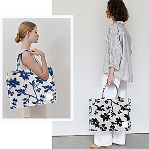 VODIU Canvas Tote Bag Women Shoulder Bags Printing Shopper Handbags Large Capacity Wedding Party Travel Beach Bag