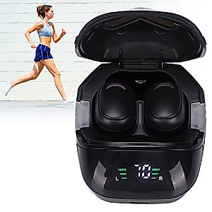 Wireless Sports Earphone, Sports BT5.0 Stereo Headset LED Digital Display Wireless Earplugs Games Headset with Charging Compartment Fit for Smartphones