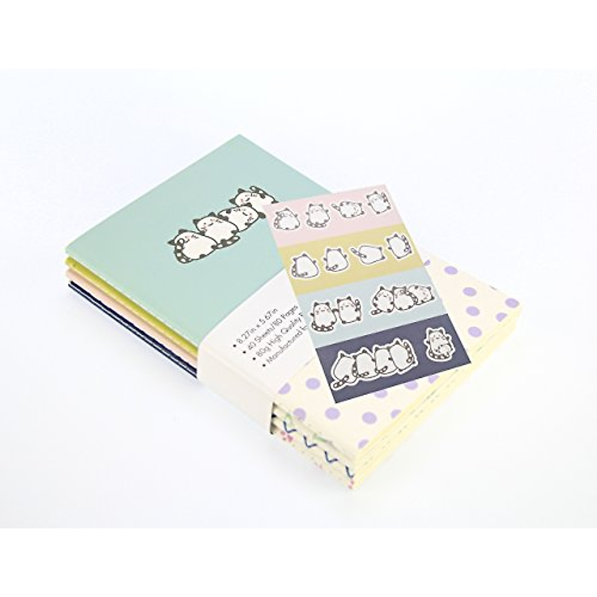 MILIKO A5 Kitty Series Softcover Notebook/Journal/Diary Set-8.27 Inches x 5.67 Inches, 4 Unique Designed Notebooks per Pack