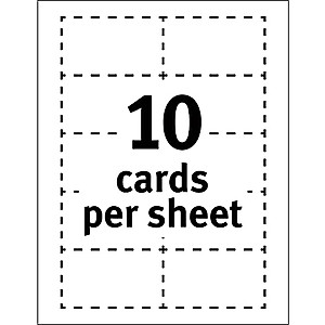 Avery Linen-Textured Business Cards, 2" x 3.5", Matte White, 200/Pack (08873)