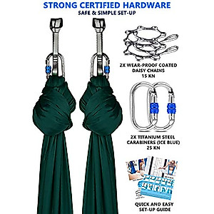 Orbsoul Deluxe Yoga Hammock (Grand Size 5.5 Yards) Includes Premium Aerial Nylon Silks, Certified Rigging Hardware & Easy Set-Up Guide