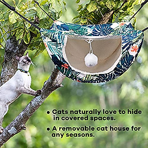 TIRTI Cat Cage Hammock, Double Layer Soft Plush Hanging Pet Bed, Suitable for Indoor Cats Kitten Ferret Hamster Rabbit or Small Animals, 2 Level Comfortable Hammock Bed for Spring/Summer/Winter