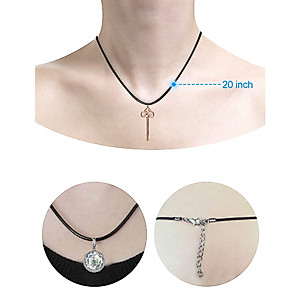 24PCS Black Cord Necklace, 20 in Waxed Necklace Cords for Pendants, Black String Necklace with Clasp for DIY Jewelry Making…