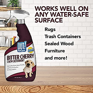OUT! PetCare Bitter Cherry Chew Deterrent | Deterrent for Puppy Training to Discourage Licking and Chewing | 32 oz