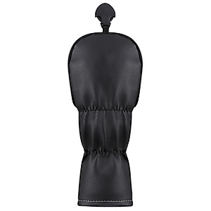 Majek Retro Golf Headcovers White Red and Black Vintage Leather Style 1 3 5 H Driver Fairway Woods and Hybrid Head Cover Classic Look