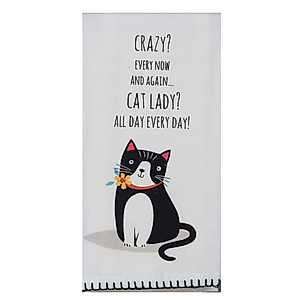 Kay Dee Designs Crazy Cat Lady Flour Sack Kitchen Towel, 18" x 26", Various