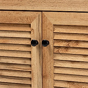 Baxton Studio Coolidge Oak Brown Finished Wood 1-Drawer Shoe Storage Cabinet