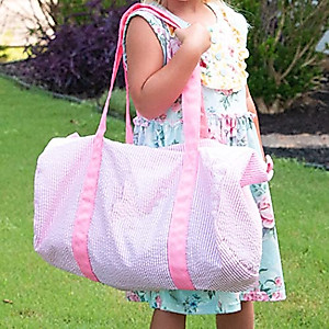 Kids Travel Overnight Bag Seersucker Carry On Lightweight and Seersucker Cosmetic Bag Travel Pouch