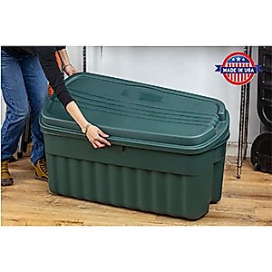 Rubbermaid ECOSense Storage Containers with Lids, 54 Gal Pack of 2, Durable and Reusable Stackable Storage Bins for Garage or Home Organization, Made From Recycled Materials
