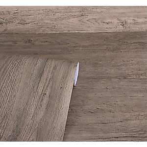 Teemall Brown Wood Grain 3D Contact Paper Self Adhesive Shelf Liner Dresser Drawer Cabinet Sticker 15.6in by 79 in（Gray Pomelo-Wood）