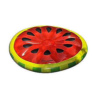 Swimline Watermelon Slice Floating Pool Island Red/Green 60'' Diameter
