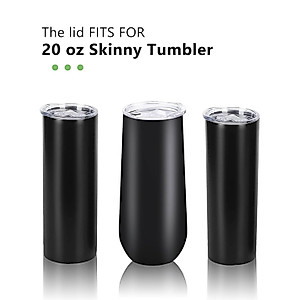 JELIEE 8 Pcs 20 oz Tumbler Replacement Lids Skinny Replacement Lids Spill Proof Splash Resistant Covers Replacement Classic Stainless Steel Tumblers lids fit for More Tumbler Cups
