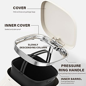 Pedal Trash Bin Step Trash Can with Good Seal Designed for Easy Disposal in Kitchens Or Office Garbage Container