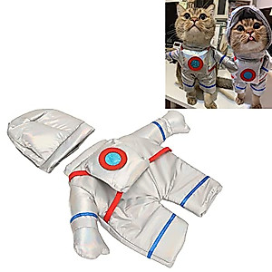 Yolispa Dog Costume Cute Funny Stylish Loose Pet Astronaut Costume Cat Astronaut Outfit Pet Clothes for Christmas Party Halloween Party Daily Wearing(S)