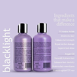 Oligo Professionnel - Blacklight Nourishing Shampoo & Conditionner for blondes - Sulfate-Free - Vegan - For color treated hair- Hydrating formula with Argan oil - 8.5 oz DUO BUNDLE