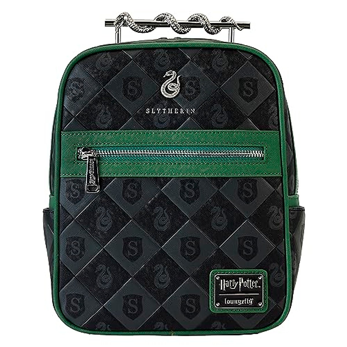 Loungefly Harry Potter: Slytherin Mini-Backpack with Wand Handle, Amazon Exclusive